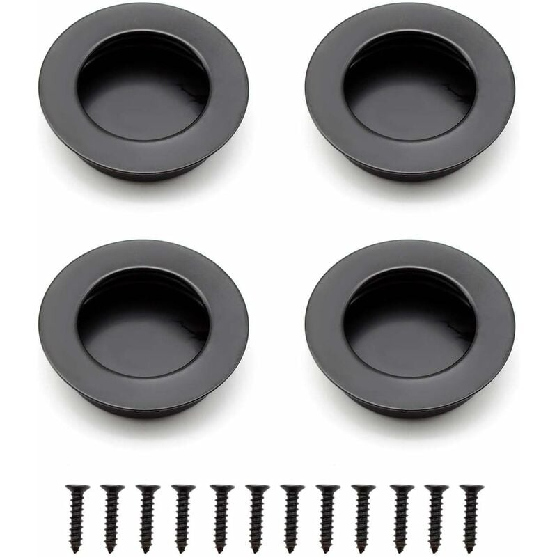 4 szt. okrągłe uchwyty do montażu na płasko, 40 mm klamki do drzwi ...