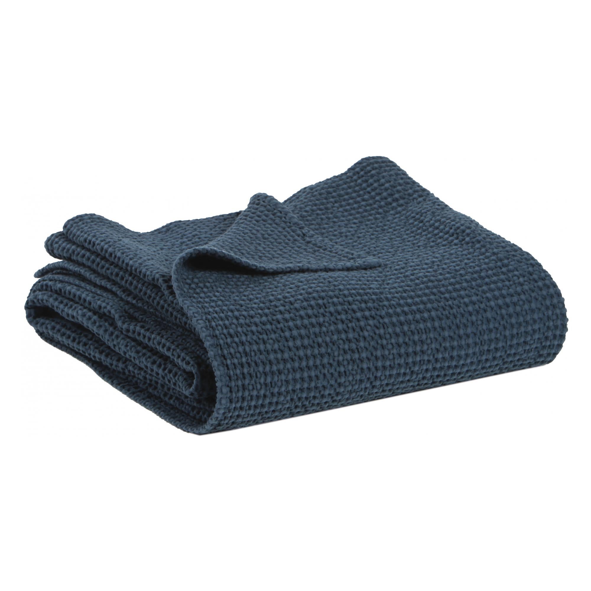 Plaid Maia Azul marino 140 x 200 cm Azul marino 140 x 200 cm Vivaraise ...