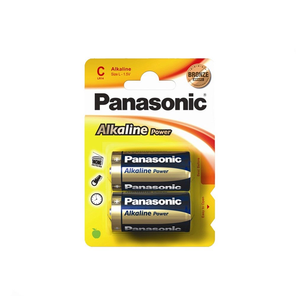 Pila alkalina panasonic bronze c - lr14 1.5v blíster 2 unid ø26.2x50mm ...