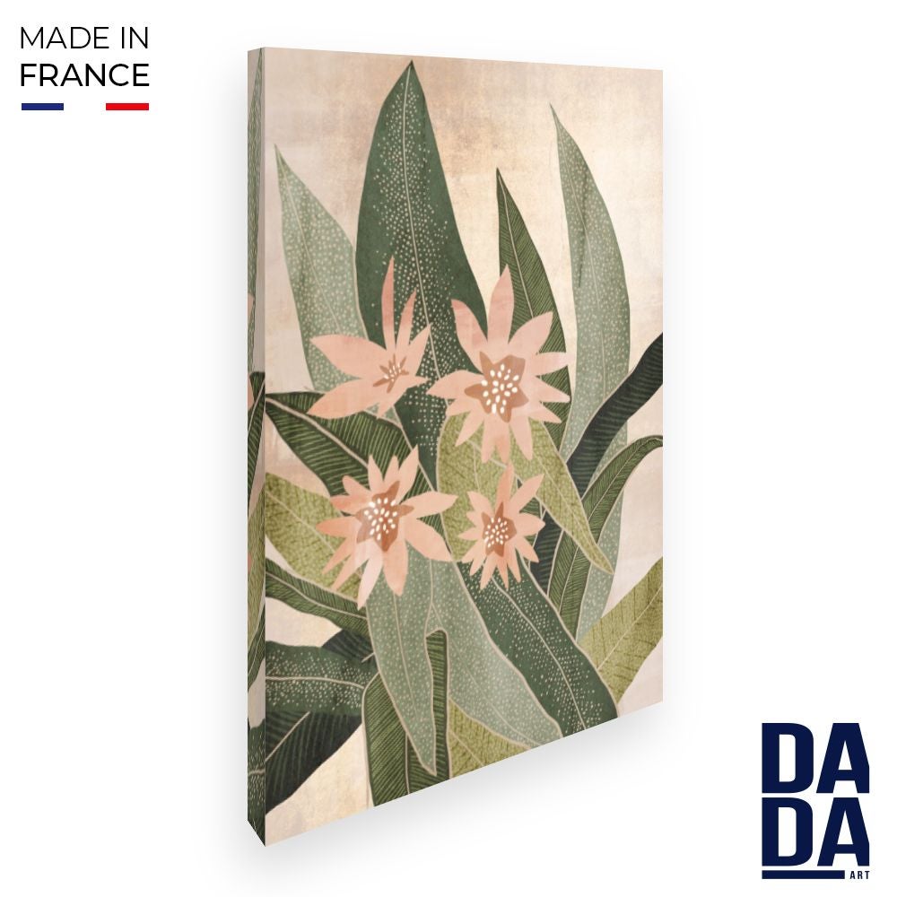 Toile Fleurs et feuilles / 75x112cm / Fabriqué en France / DADA ART ...