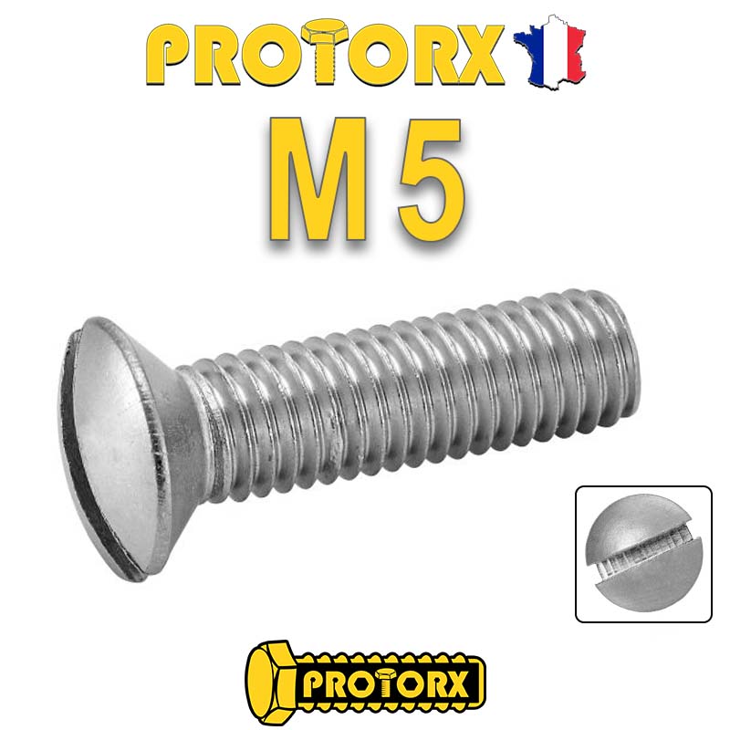 Vis à Métaux TÊTE FRAISÉE BOMBÉE FENDUE : (M5 x 16mm) x 20pcs | Acier ...