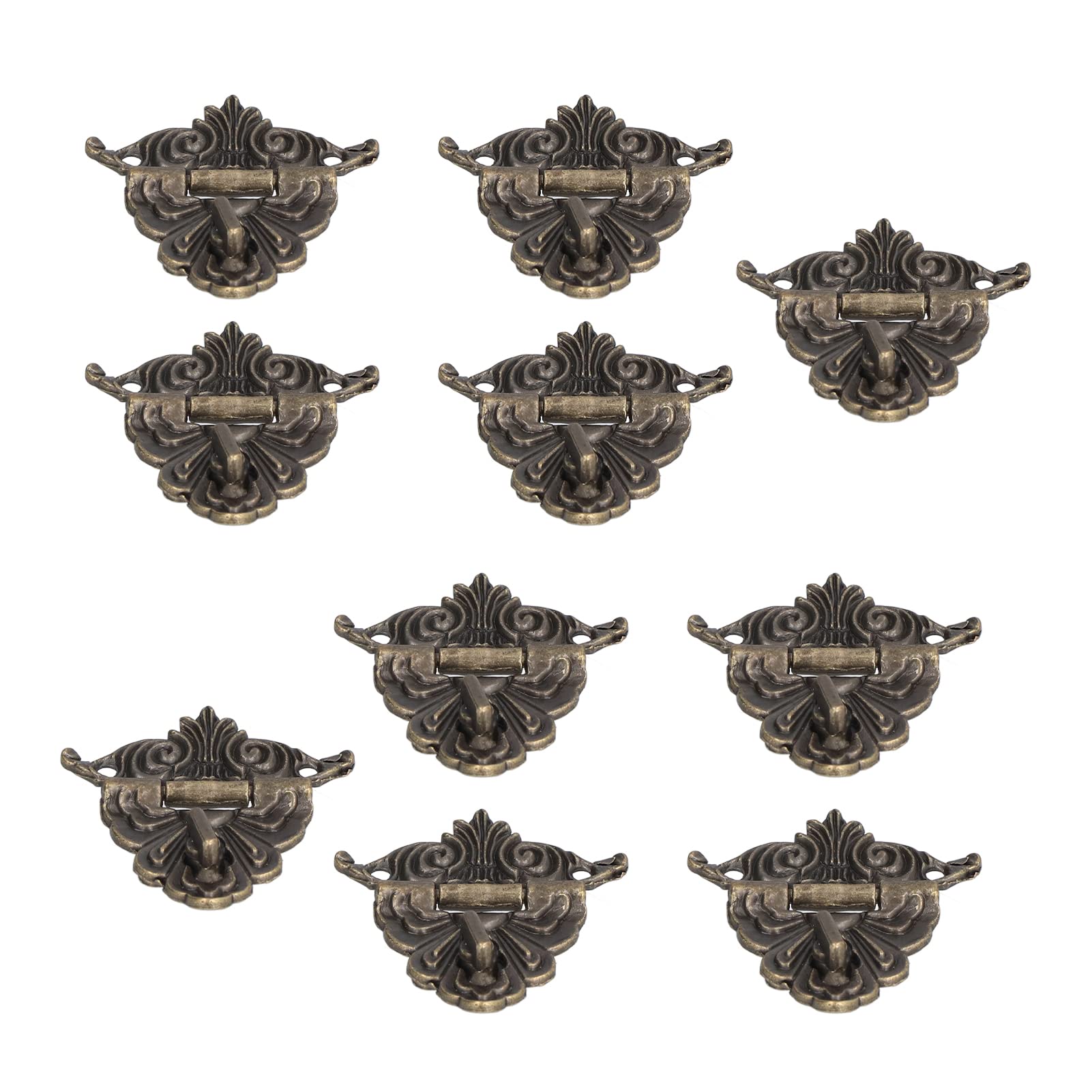 Lot de 10 loquets de boîtier en bronze vert, serrure décorative exquise ...