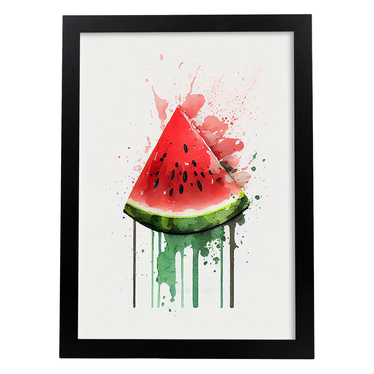 Pastèque Affiche Dans Le Style Aquarelle Fruits Illustration Fond Blanc ...