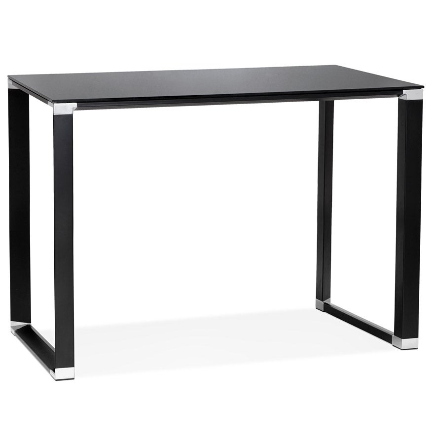 Table haute / bureau haut 'XLINE HIGH TABLE' en verre noir - 140x70 cm ...