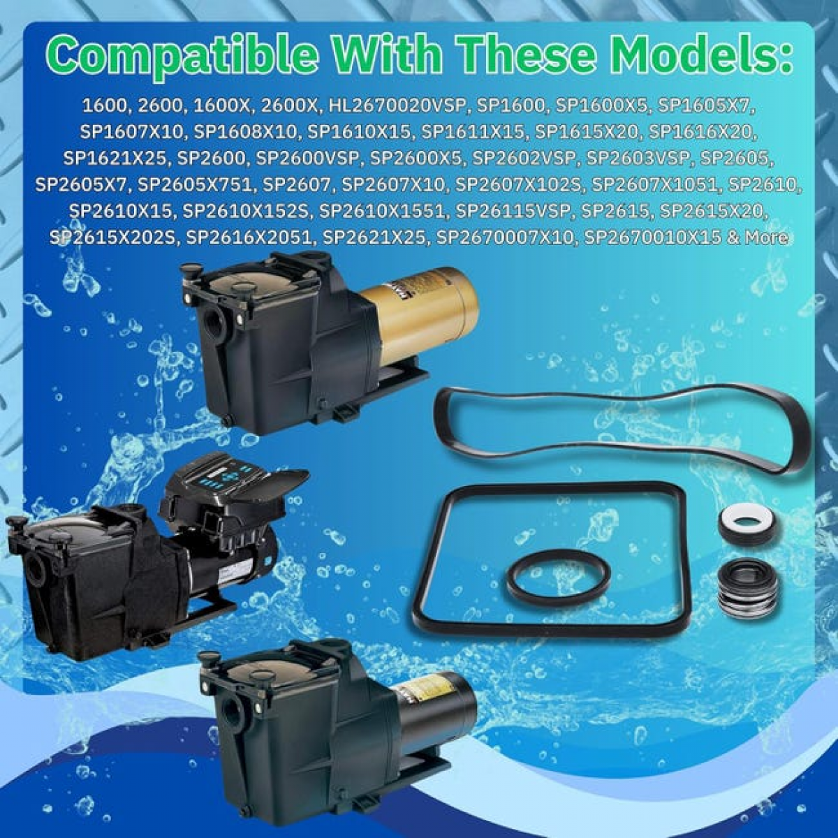 Kit di guarnizioni Hayward Super Pump – Compatibile con SP1600, SP2600 ...