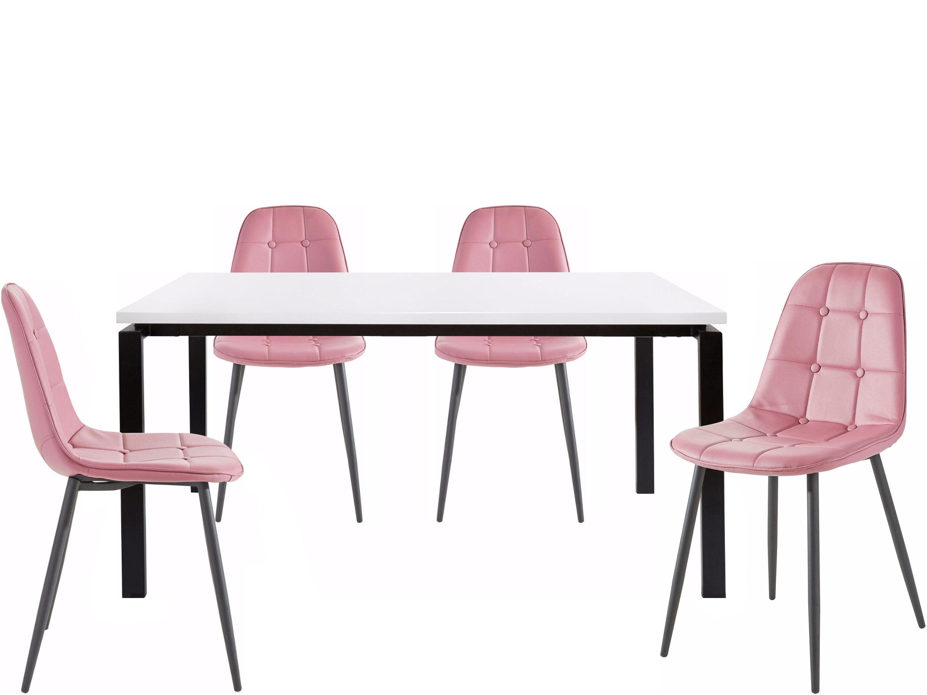 Sabine & Luna | Mesa de comedor de 160 cm, paquete de 4 sillas, color ...