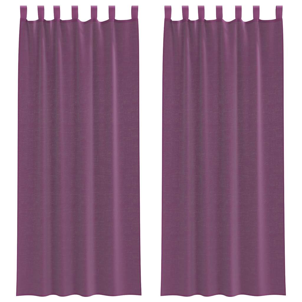Cortinas de gasa con trabillas 2 uds morado 140x260 cm CFW59951 | Leroy ...
