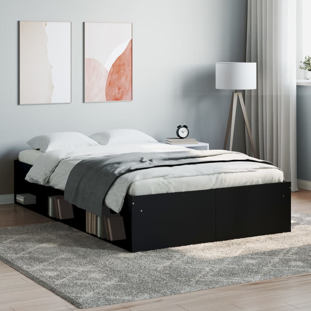 Estructura de cama negra 120x190 cm doble pequeña | Leroy Merlin
