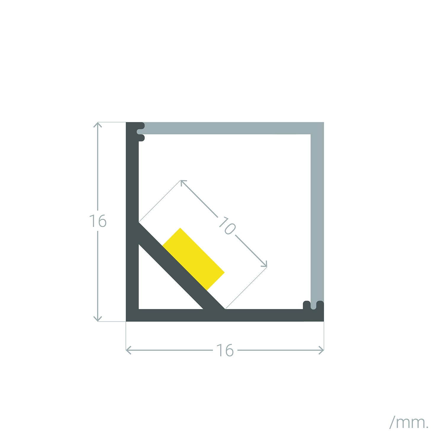 Ledkia - Perfil Aluminio Esquina Triangular 2m para Tira LED hasta 10mm ...
