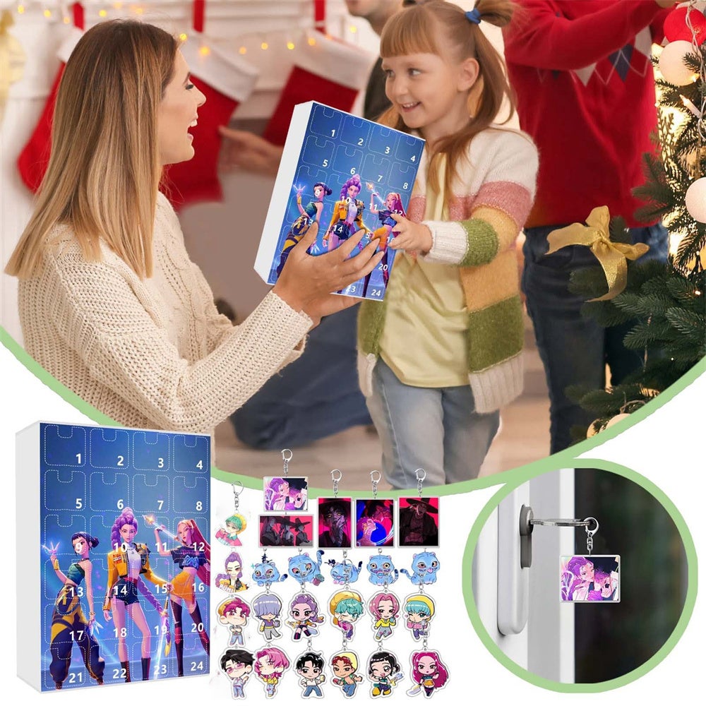 Calendario de cuenta atrás de Navidad, 24 llaveros, llaveros de ...