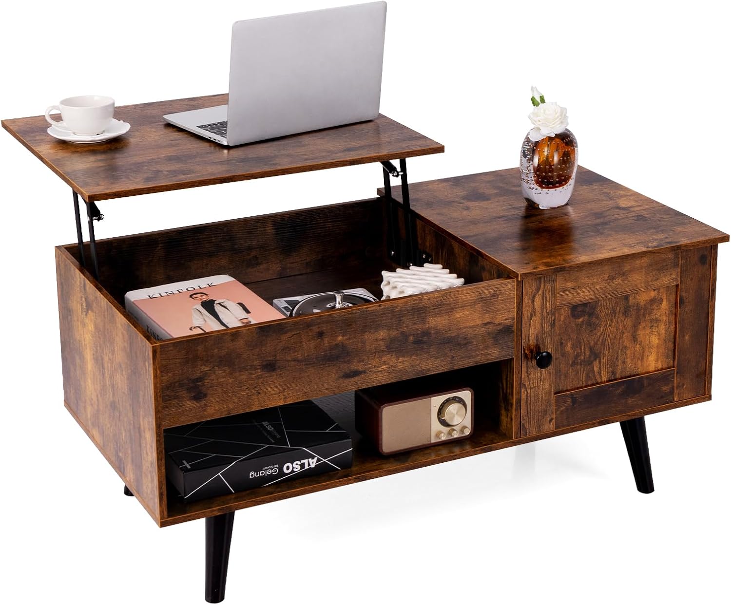 Table Basse Relevable, Table Basse Plateau Relevable, Rangement Caché ...