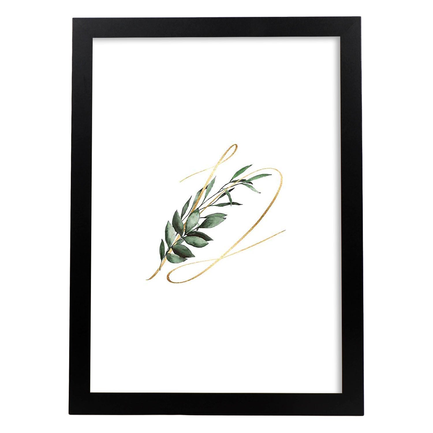 Poster De Letra D. Lámina Estilo Verde Fino Con Imágenes Del Alfabeto ...