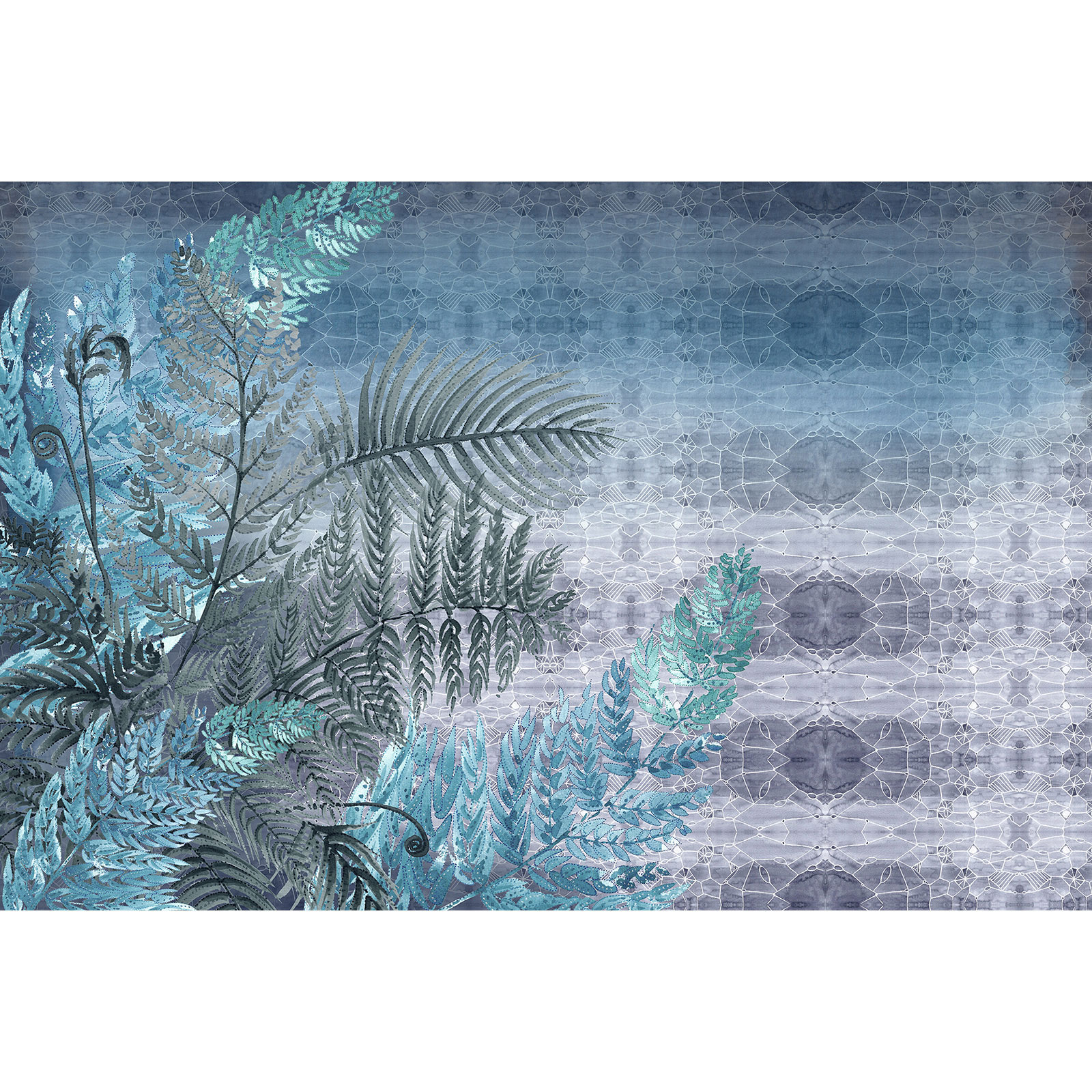 Papier peint panoramique nature design Tapisserie panoramique bleu et ...