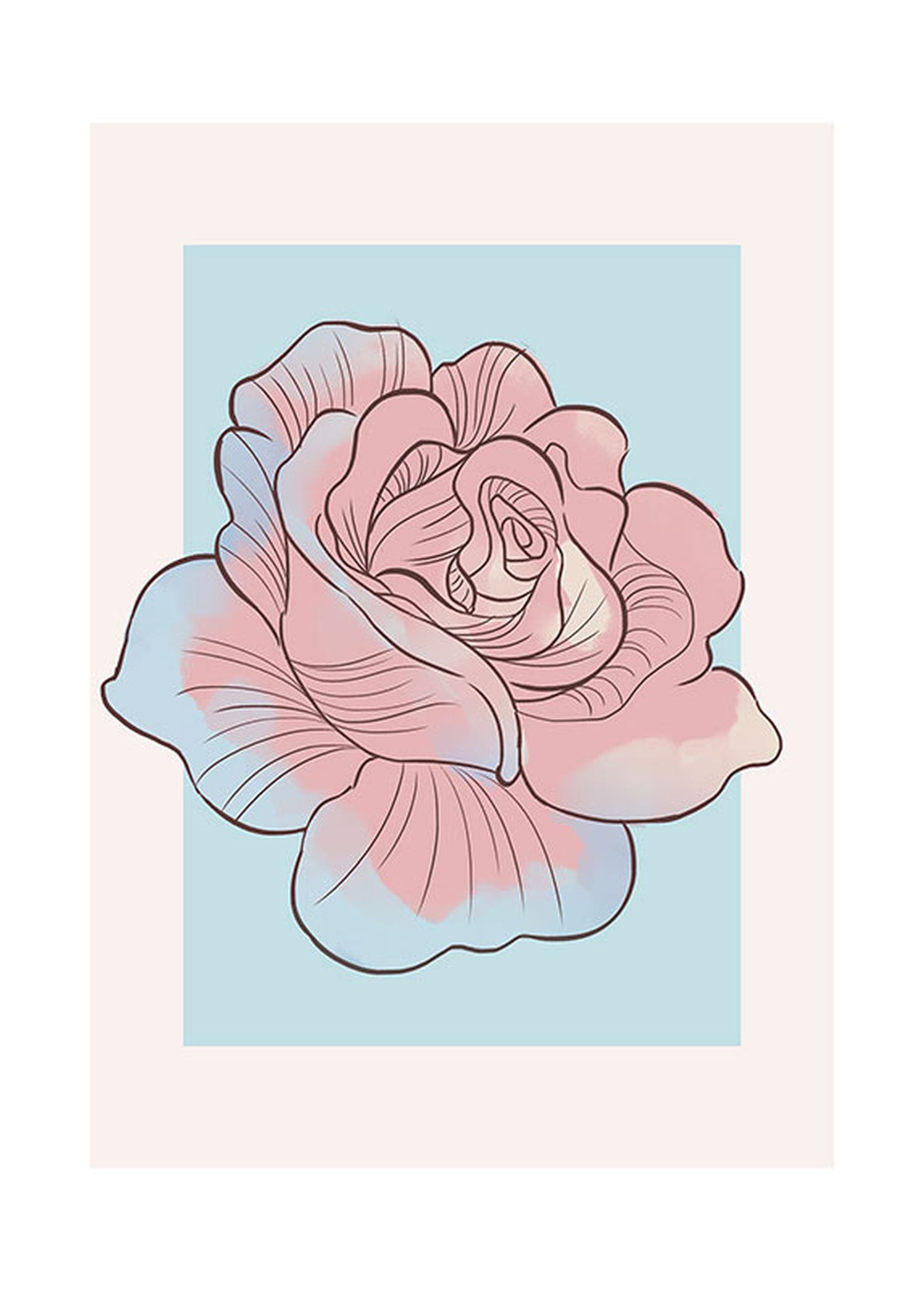 Affiche#0 Cendrillon rose et bleu - 50 x 70 cm - Komar | Leroy Merlin