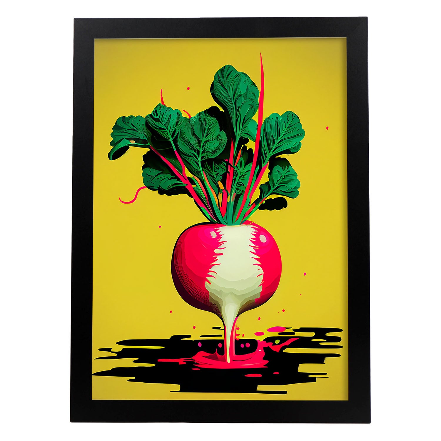 Un Radis Affiche Colorée De Légumes Et De Fruits Illustration Mur Pop ...