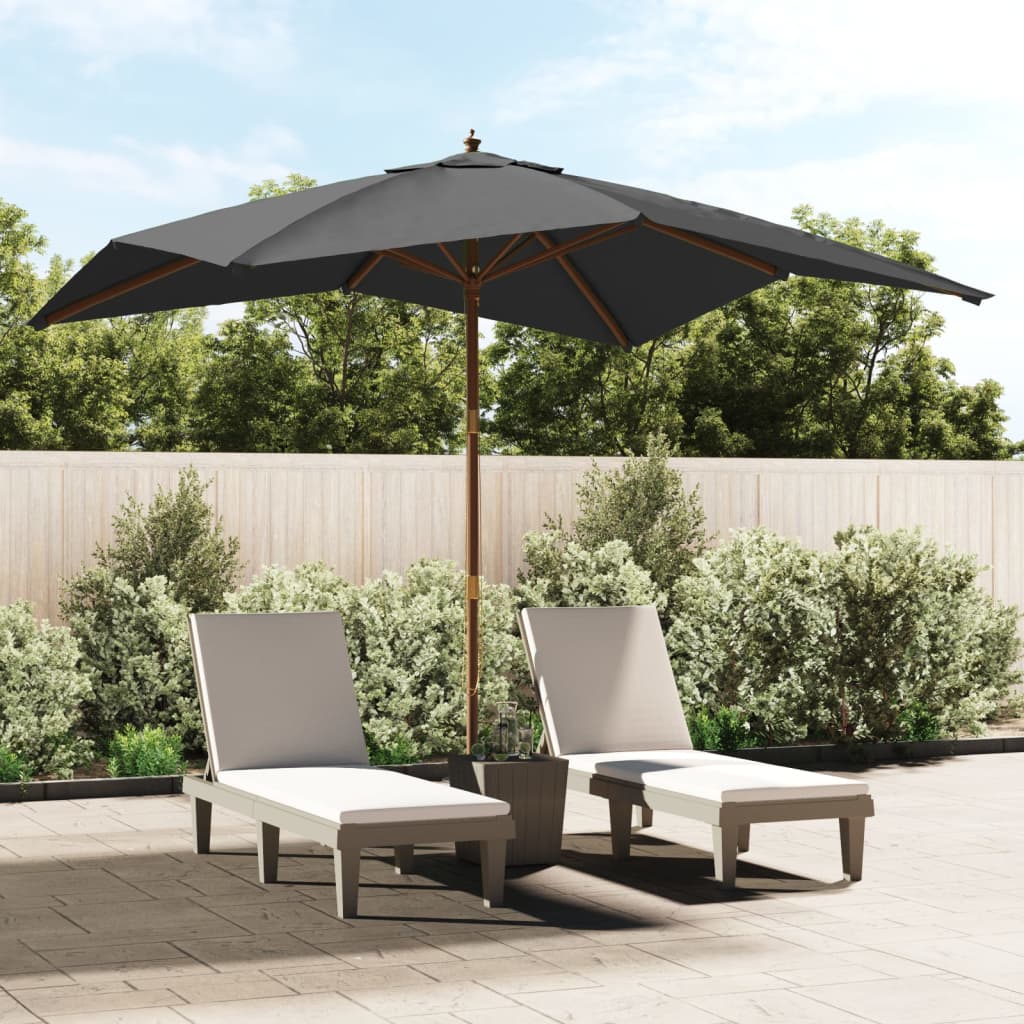Parasol de jardin avec mat en bois anthracite 300x300x273 cm | Leroy Merlin