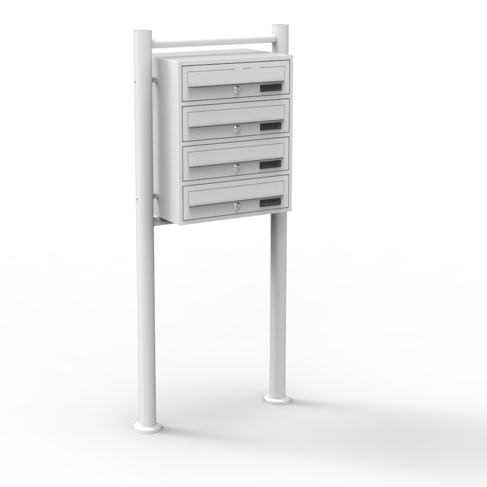 Sistema de 4 buzones blanco grupo de buzón 4 casillas buzón de pie ...