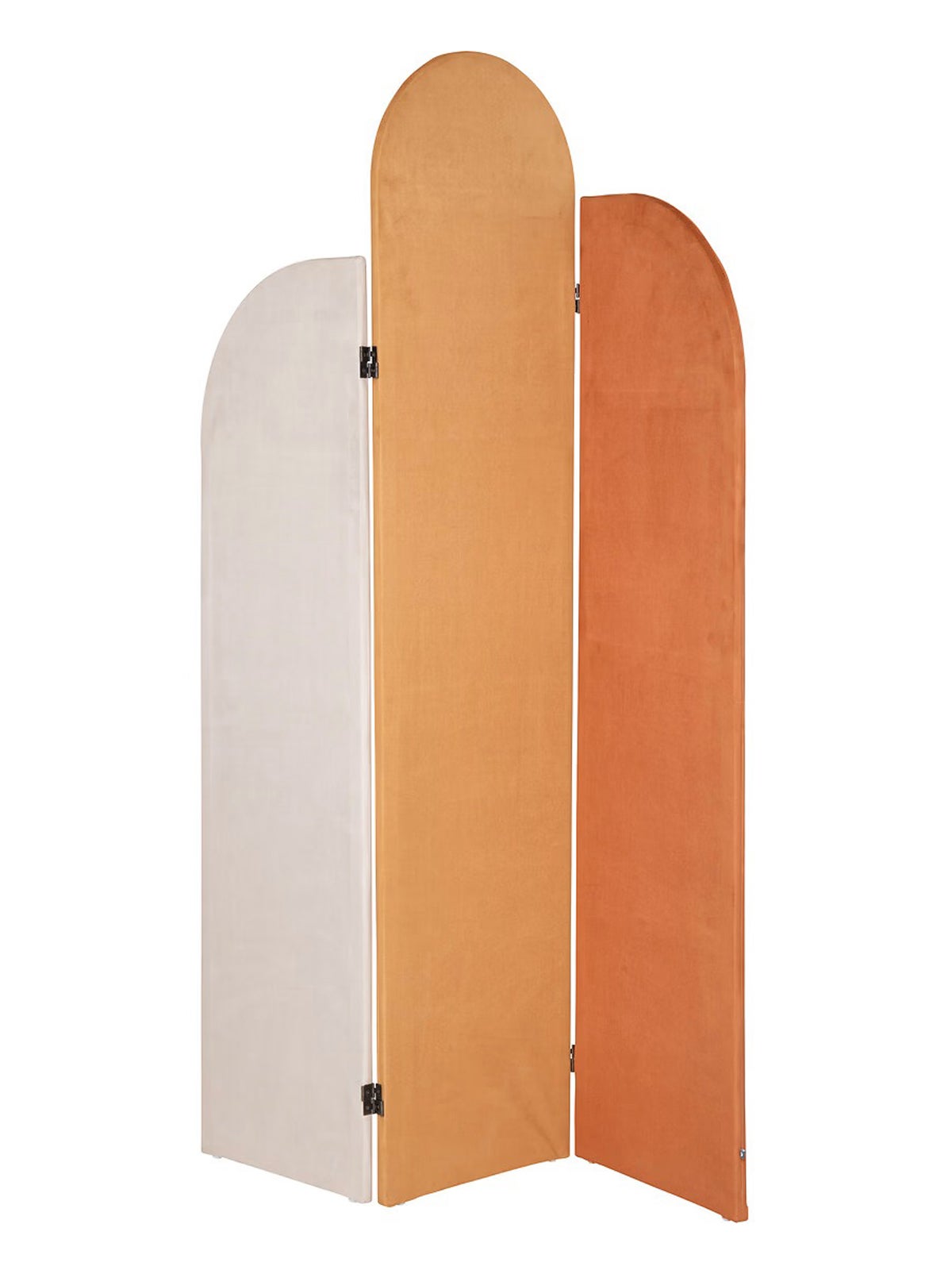 Paravent avec 3 pans en bois de pin et velours Multicolore - Longueur ...