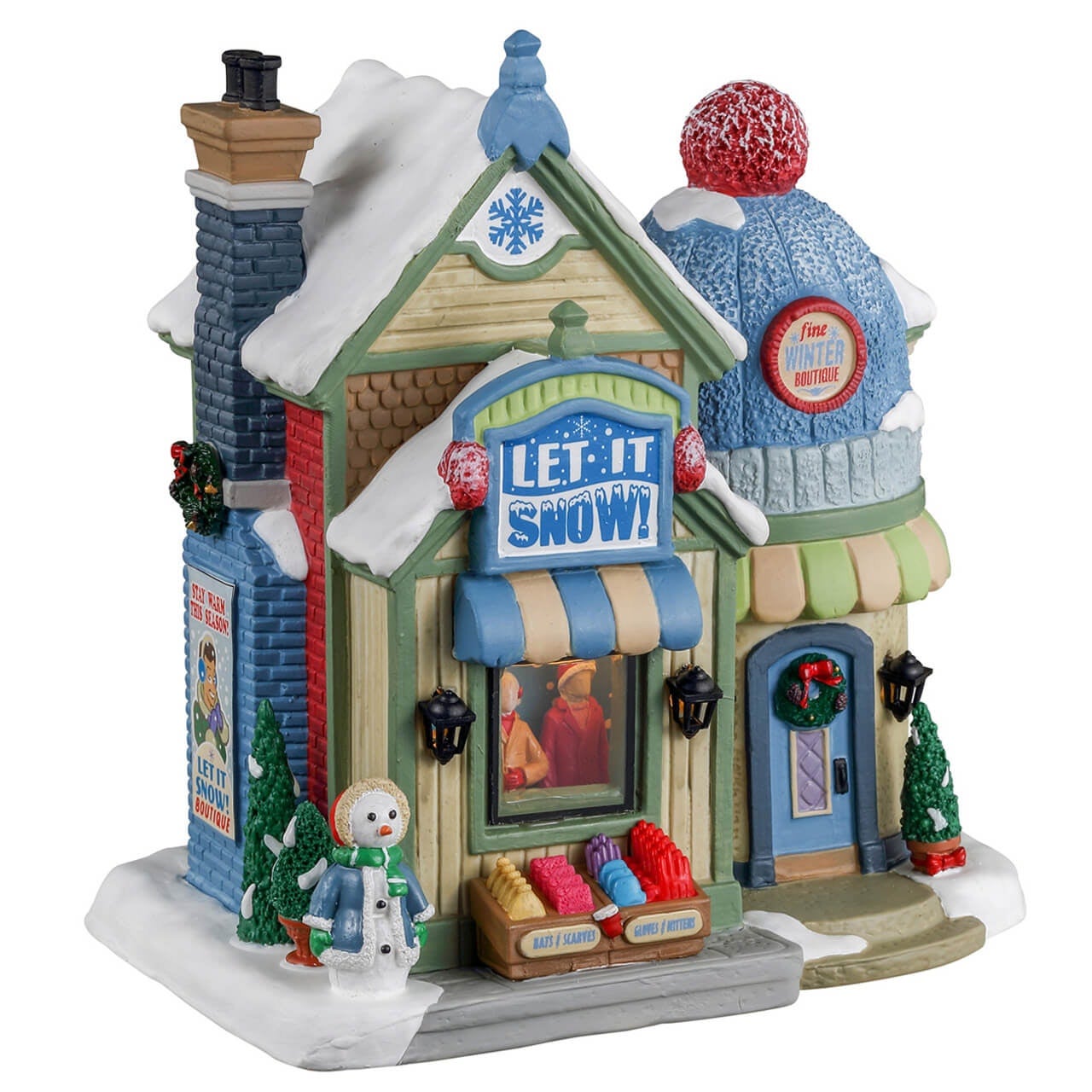 Decoración "¡Que nieve!" para pueblo navideño y belén, de porcelana h 11,5 cm / Título ...