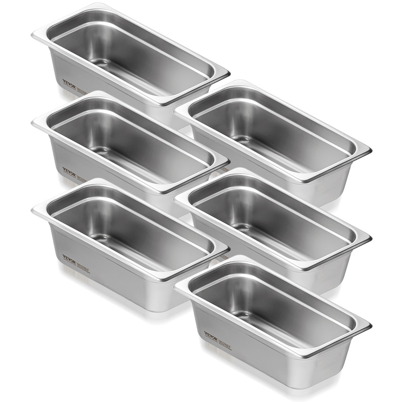 Bac Gastronorme GN 1/3 Lot de 6,VEVOR Récipient Inox pour Bain-marie 0 ...