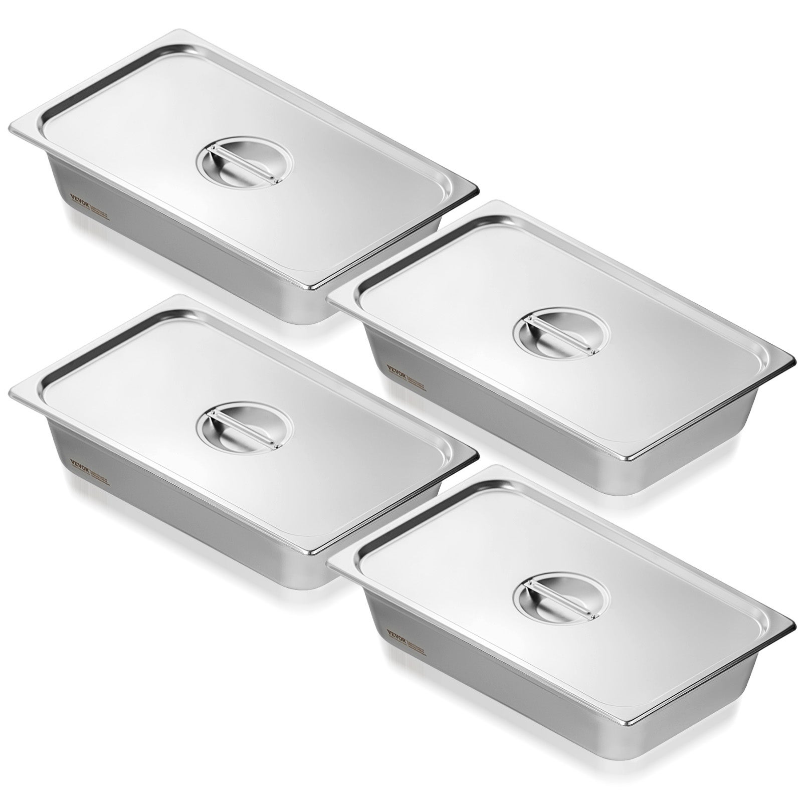 Bac Gastronorme GN 1/1 Lot de 4,VEVOR Récipient Inox pour Bain-marie 0 ...