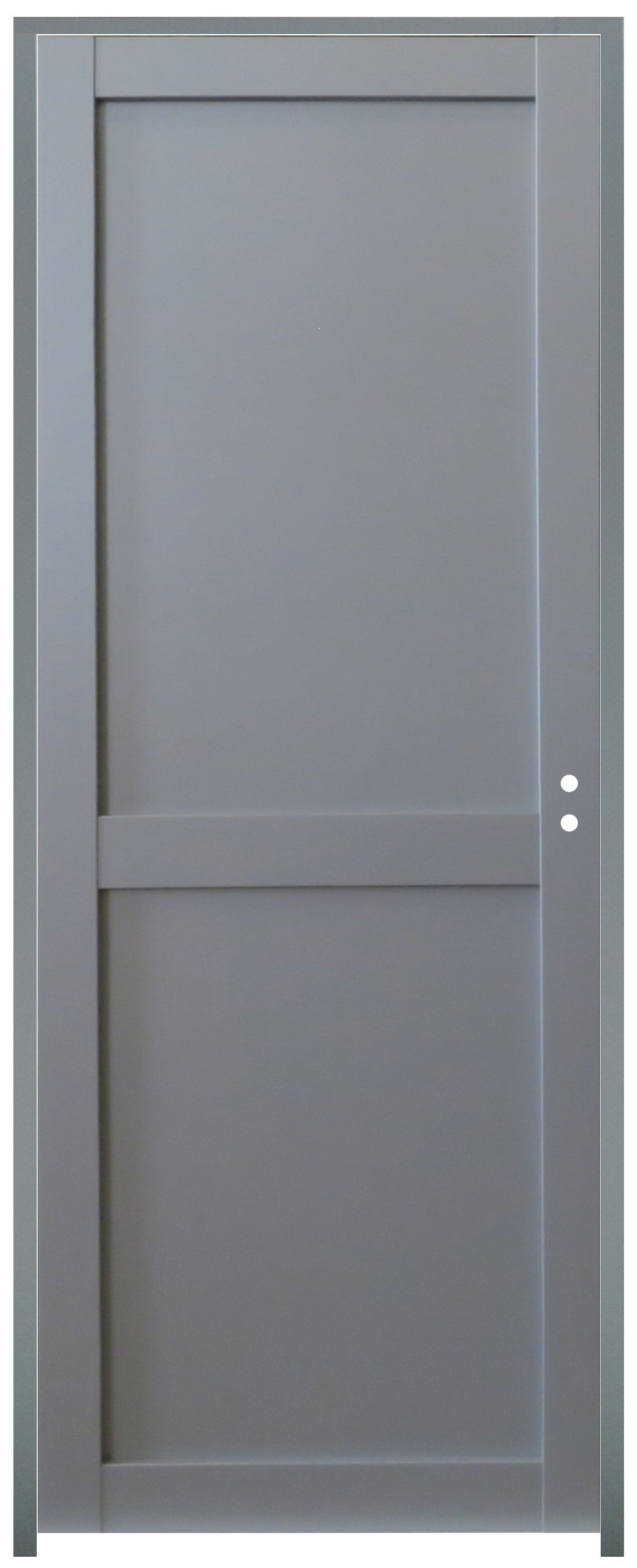Bloc Porte Athena Ral7035 2 Panneaux H204 X L73 Poussant Gauche Côtes ...