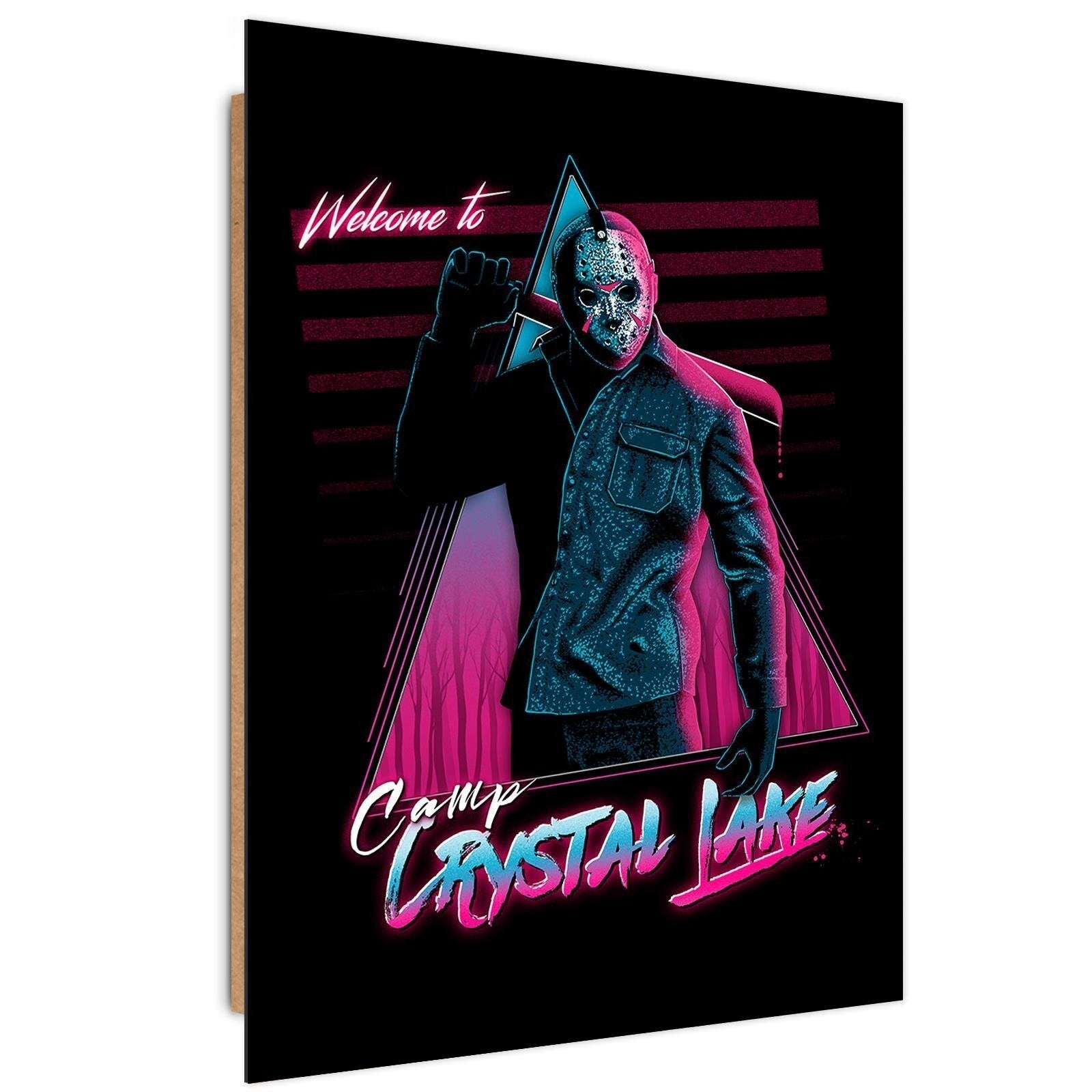 Tableau bois Vendredi 13 Jason Welcome to Camp Crystal Lake - 50 x 70 ...