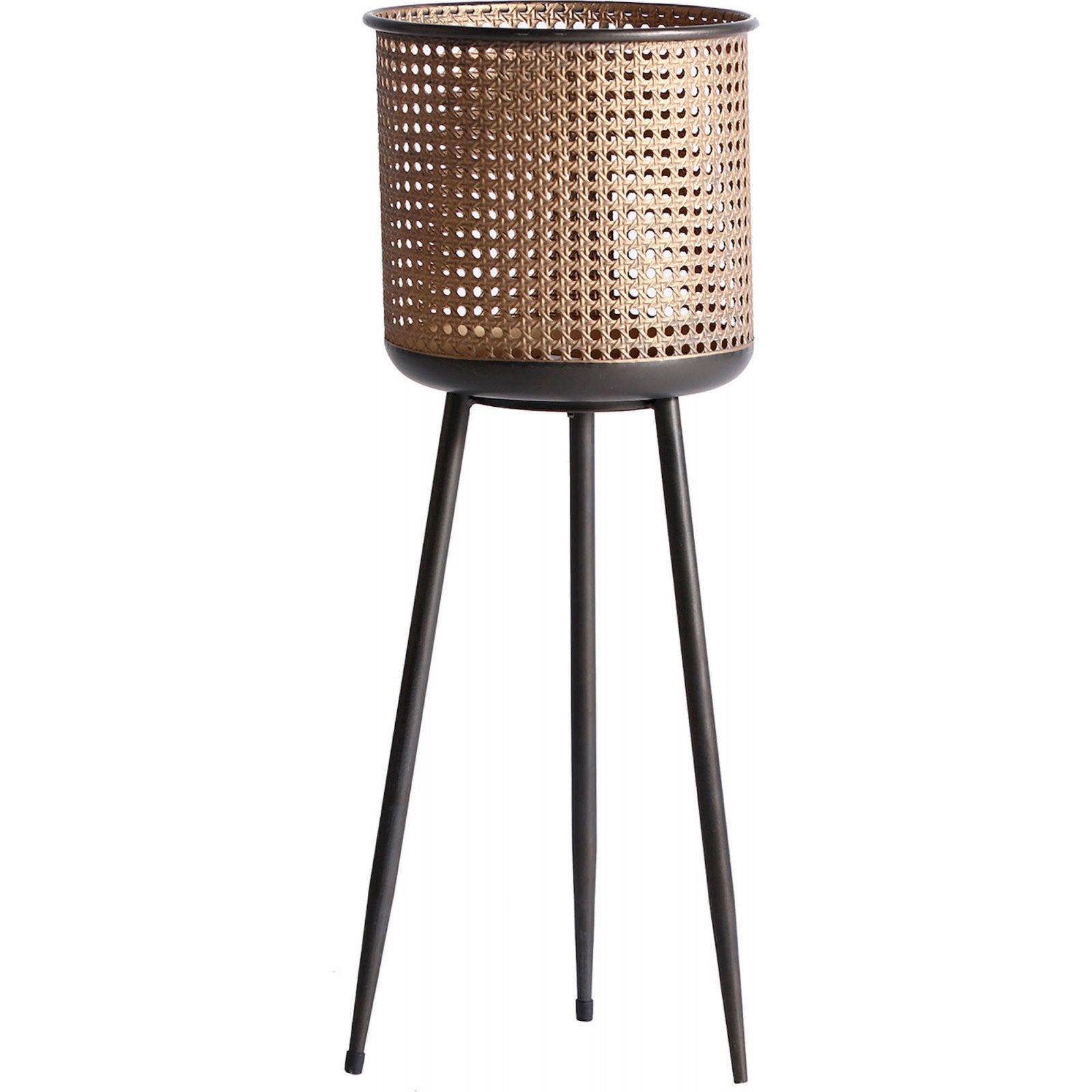 Jardinière bream 25 x 25 x 65 cm Noir, doré | Leroy Merlin