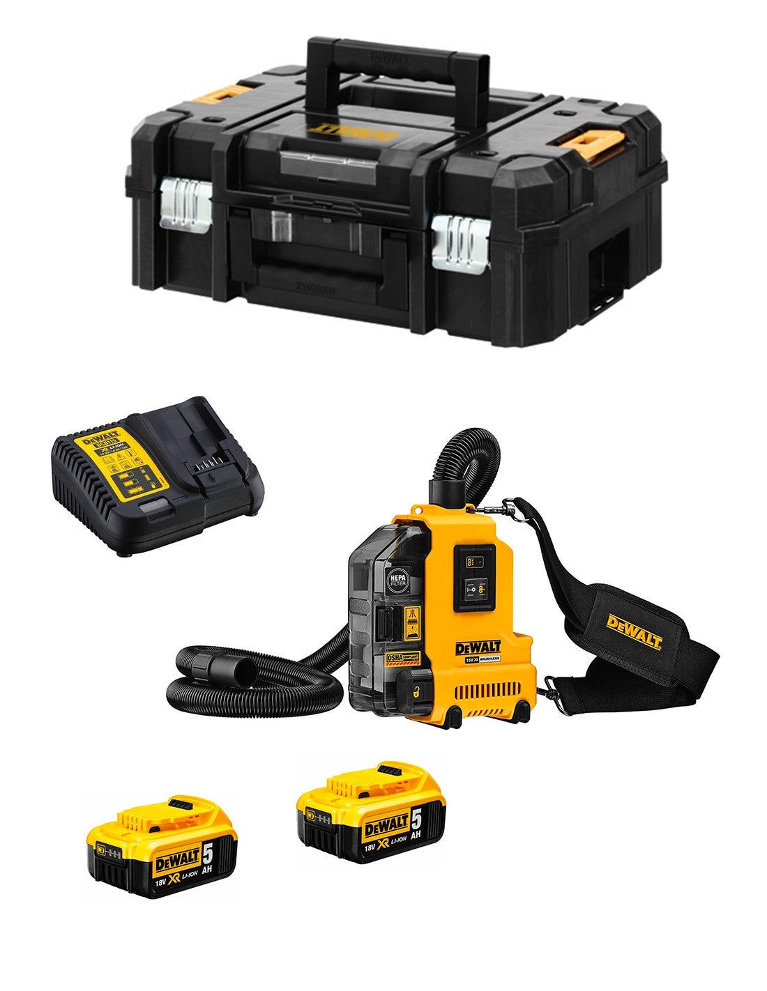 Aspirateur DeWALT DWH161P2T (2 x 5,0 Ah DCB115 TSTAK II) | Leroy Merlin