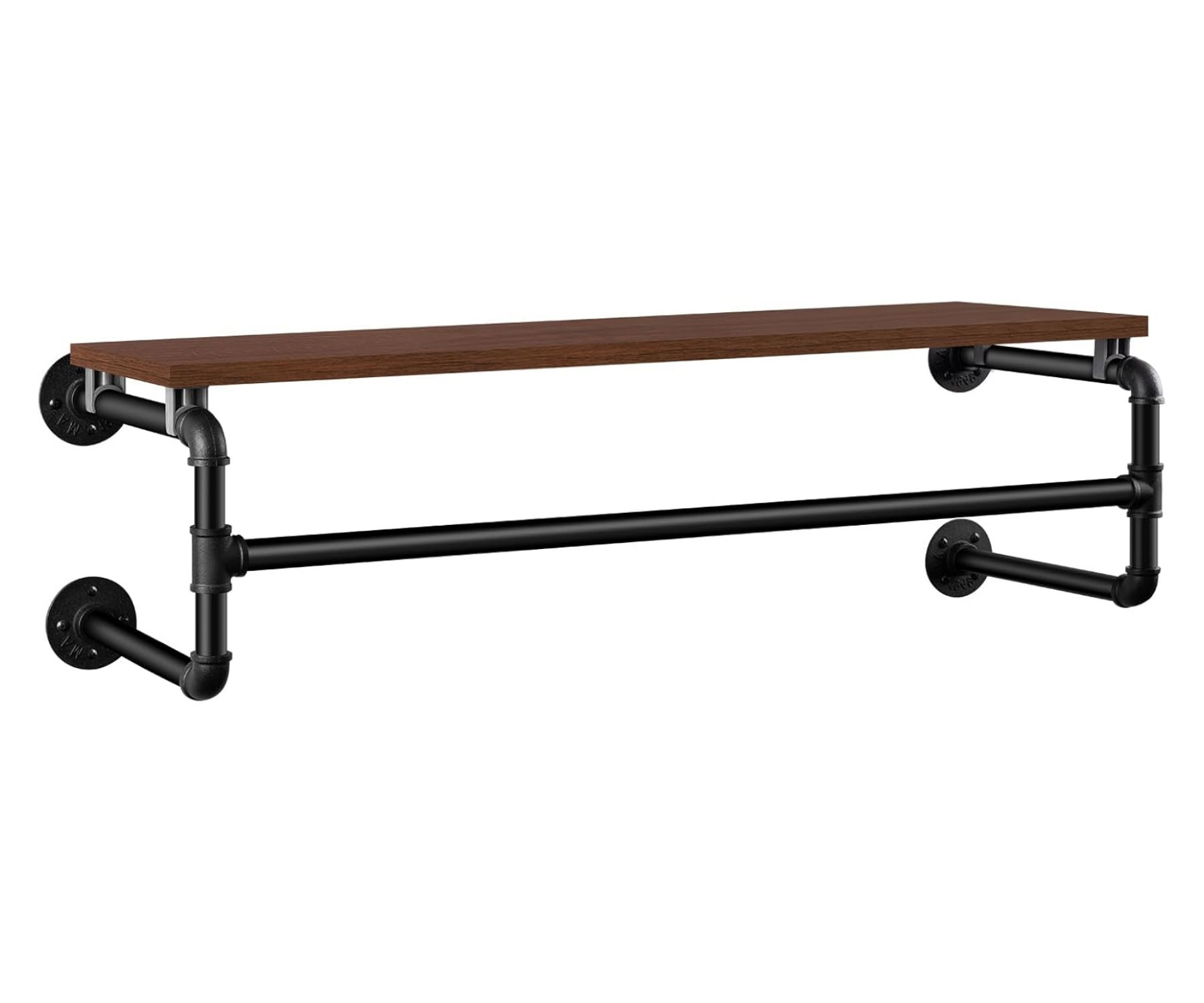 Portant à vêtements avec étagère de rangement, porte-vêtements mural ...