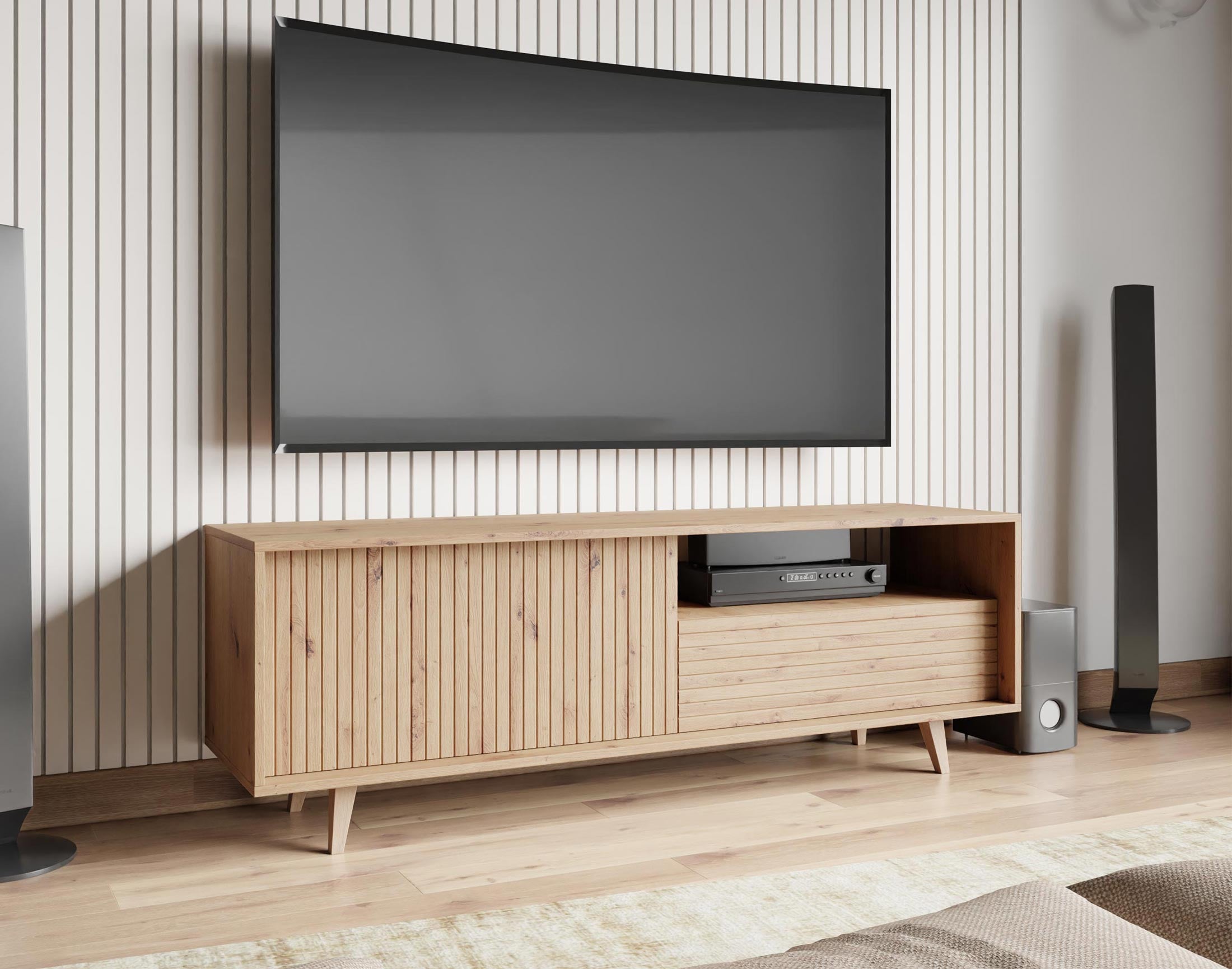 Meuble TV style scandinave 152*40*52 cm bois - DIEGO - Best Mobilier ...