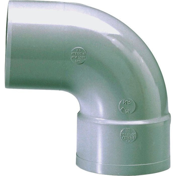 Raccord PVC gris coudé 87°30 - Ø 80 mm - Simple emboîture - Girpi ...
