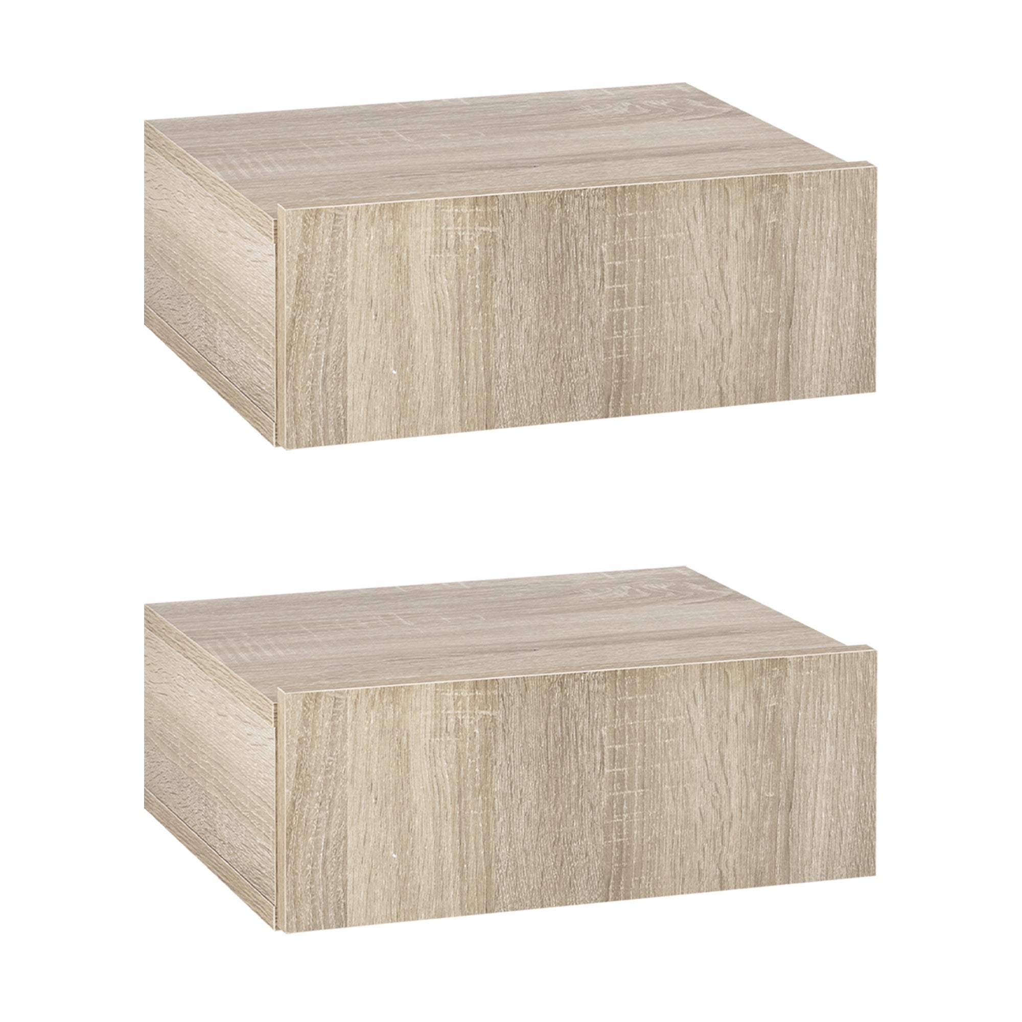 Mesitas de Noche HOMCOM Melamina de Madeira Madera Natural 40x30x15 cm ...
