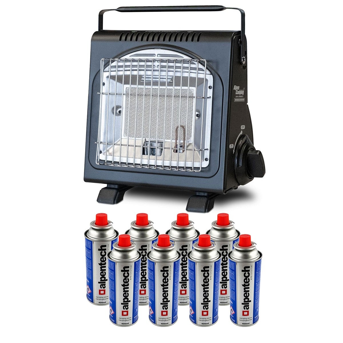 Chauffage à gaz portable 1700W Sécurité Thermocouple + 8 Cartouches gaz ...