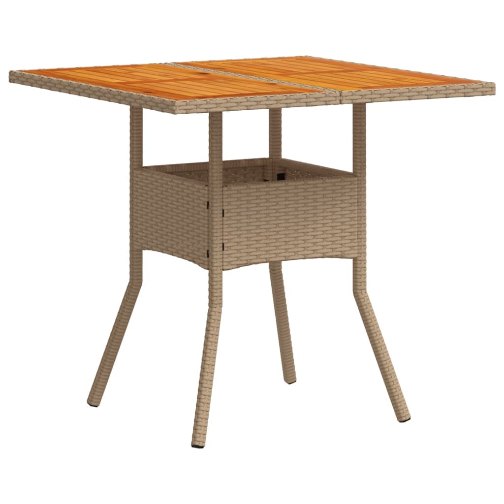 Table de jardin | Table d'extérieur | Table de patio beige 80x80x75 cm ...