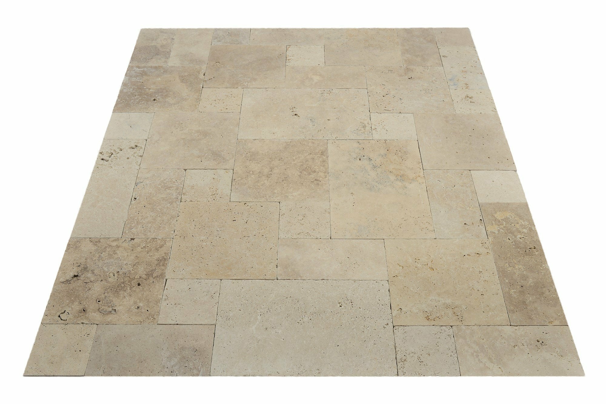 Dalles et Pavés Travertin Rustique - Mix Beige - Opus 4x3cm - Vieilli ...