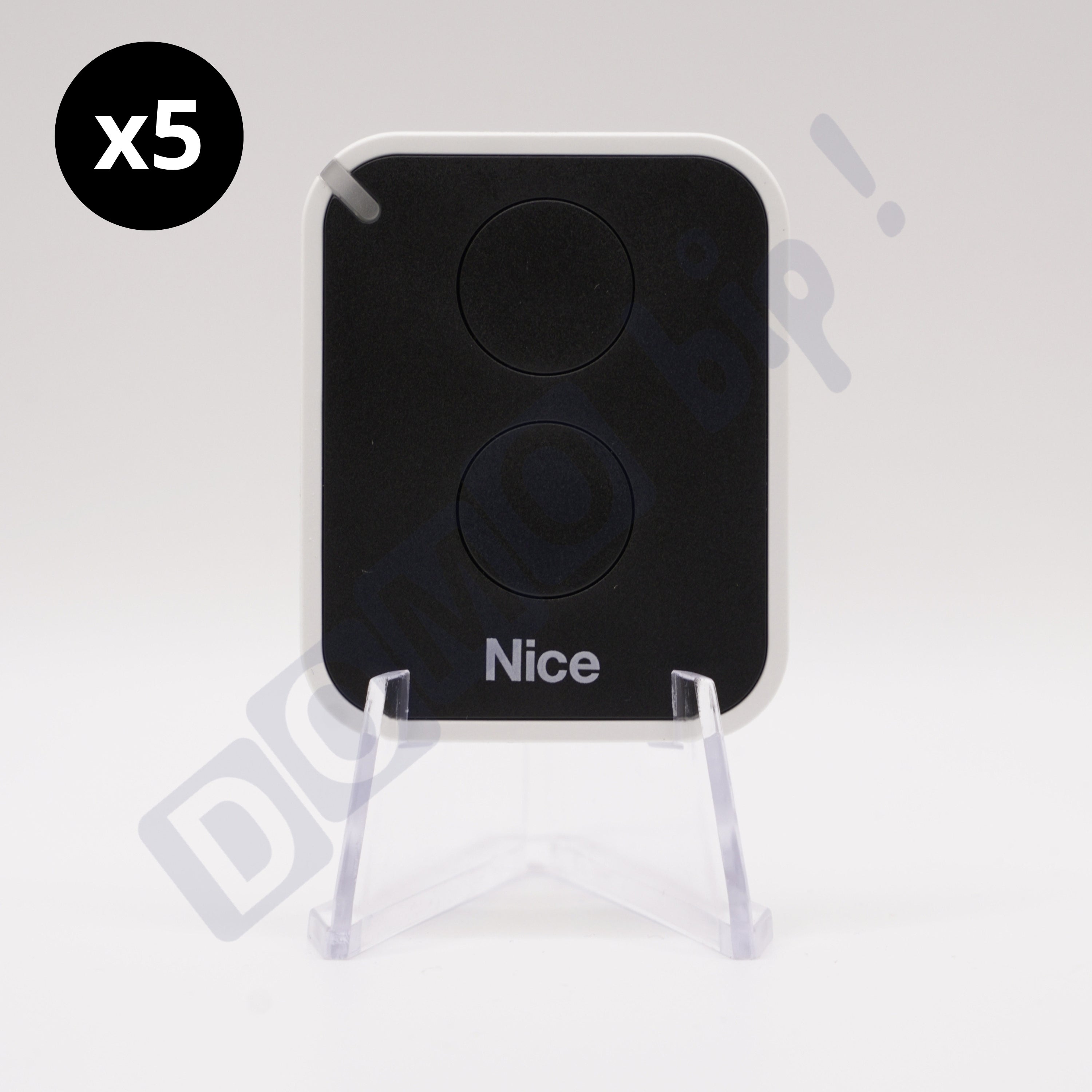 Lot de 5 Télécommandes Nice Era ON2E, 2 canaux, 433,92 MHz + 1 porte-clés Domobip | Leroy Merlin