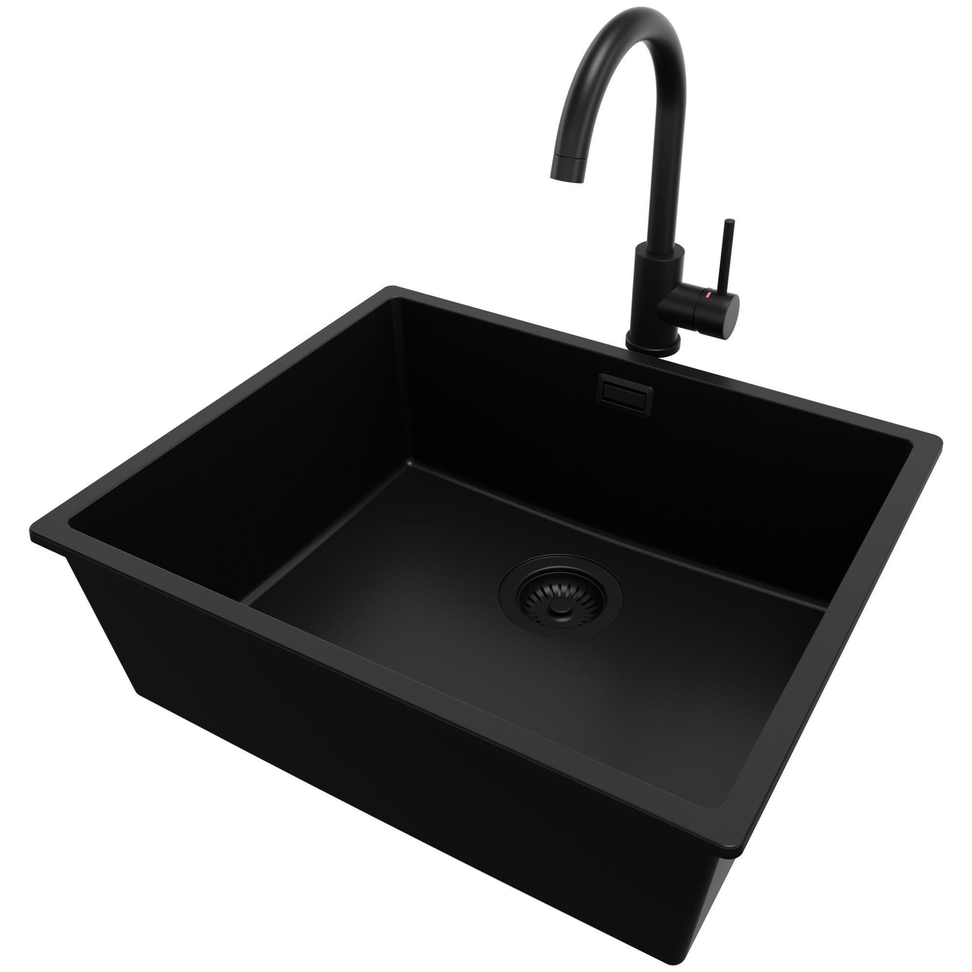 PRIMAGRAN Evier Sous Plan Tout 56x47cm, Evier en Granit + Kit de Vidage ...