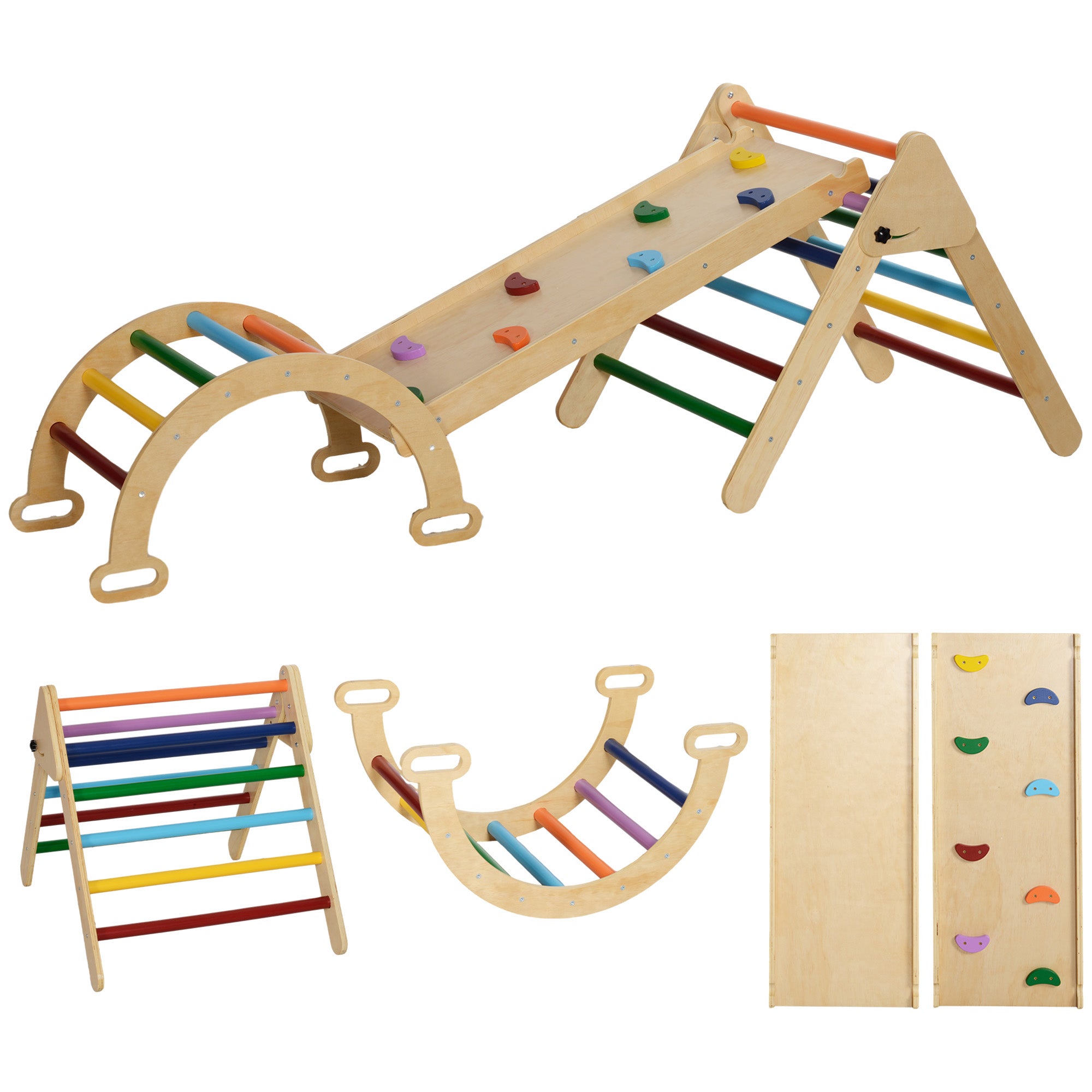 Escalada para Niños AIYAPLAY Madera de Pino Multilaminada Multicolor ...