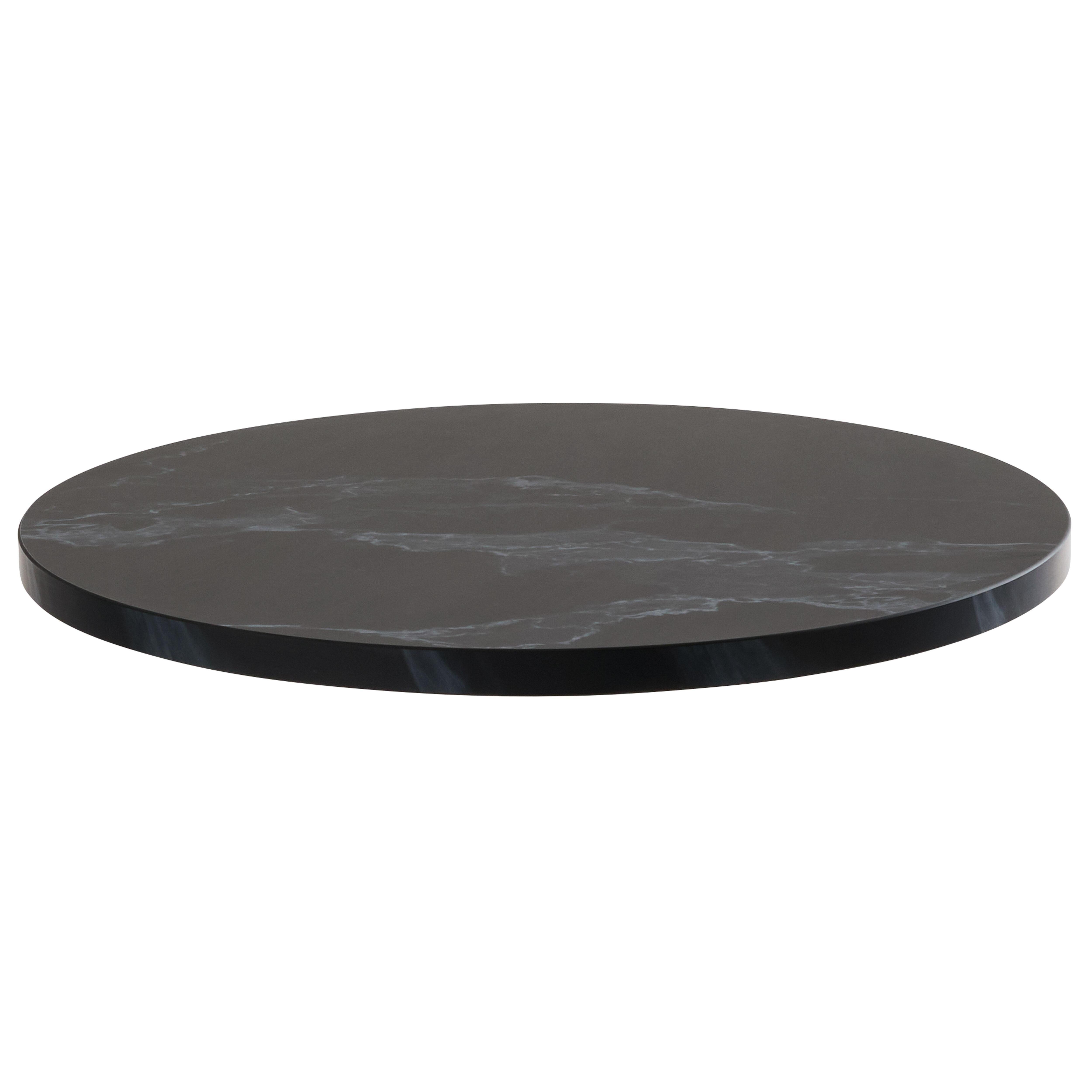 Plateau de table rond en mélaminé 60 cm marbre noir | Leroy Merlin