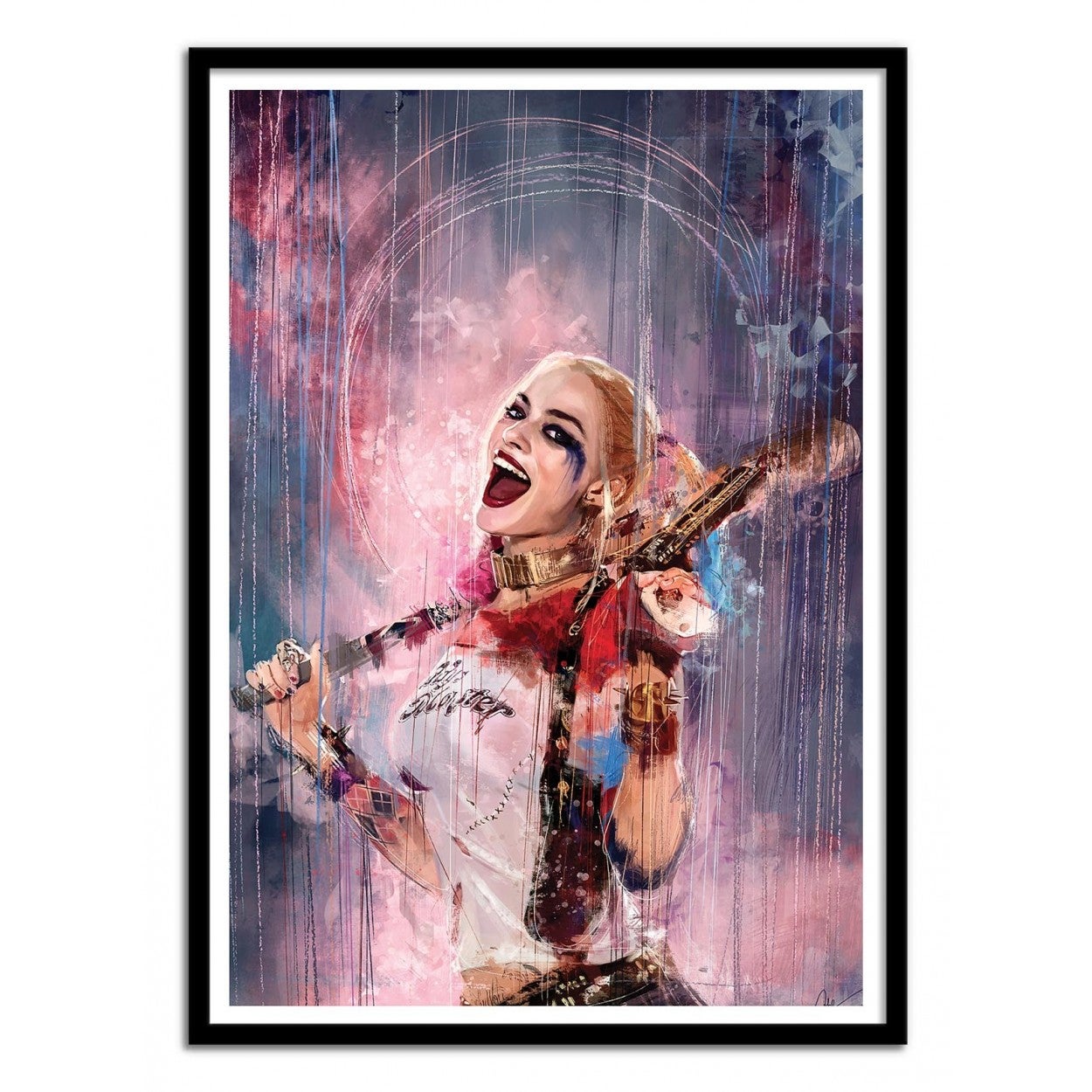 Art-Poster - Harley Quinn - Wisesnail - avec cadre noir 50 x 70 cm ...