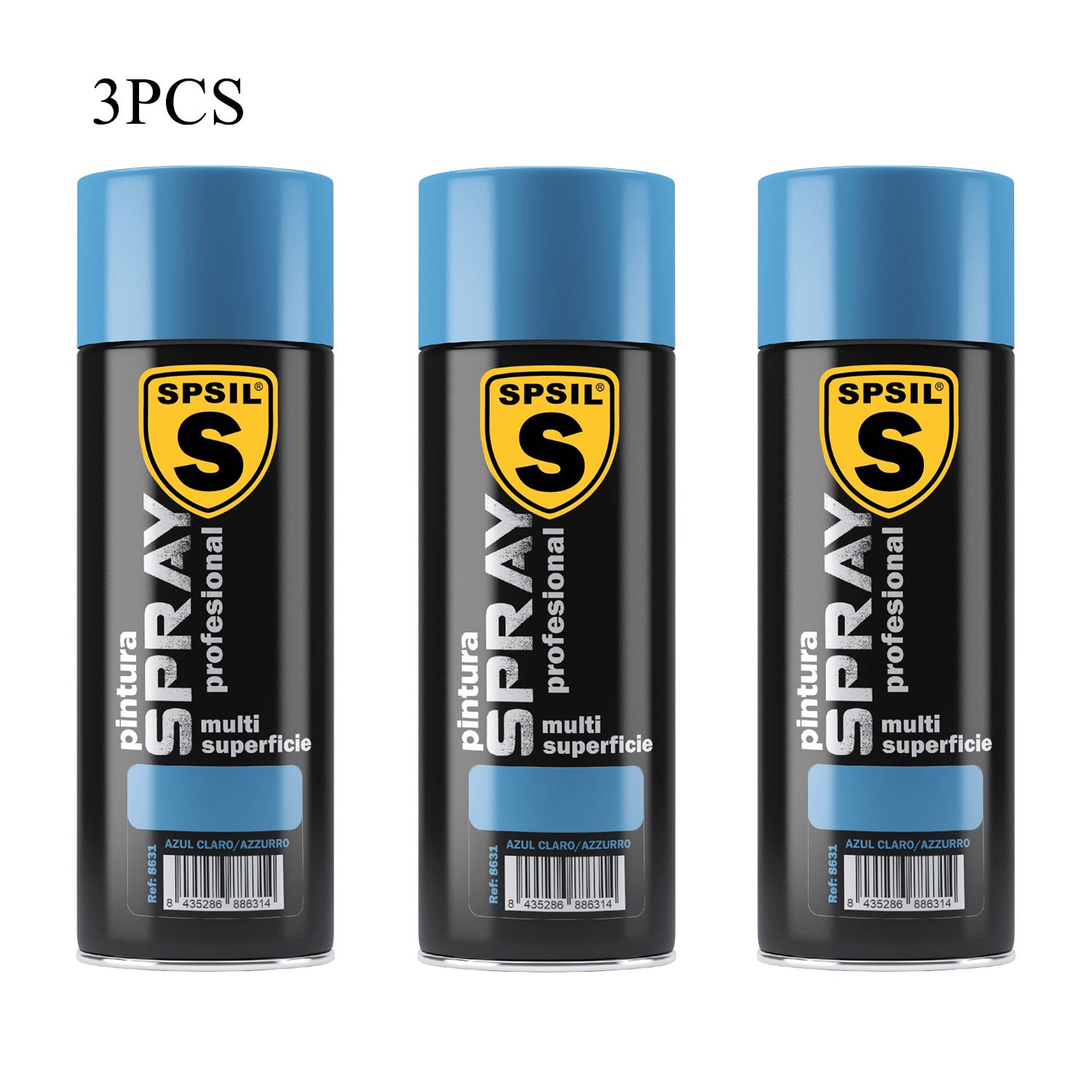 Spray Pintura Profesional SPSIL Brillo Azul Claro 200ml- Secado Rápido ...