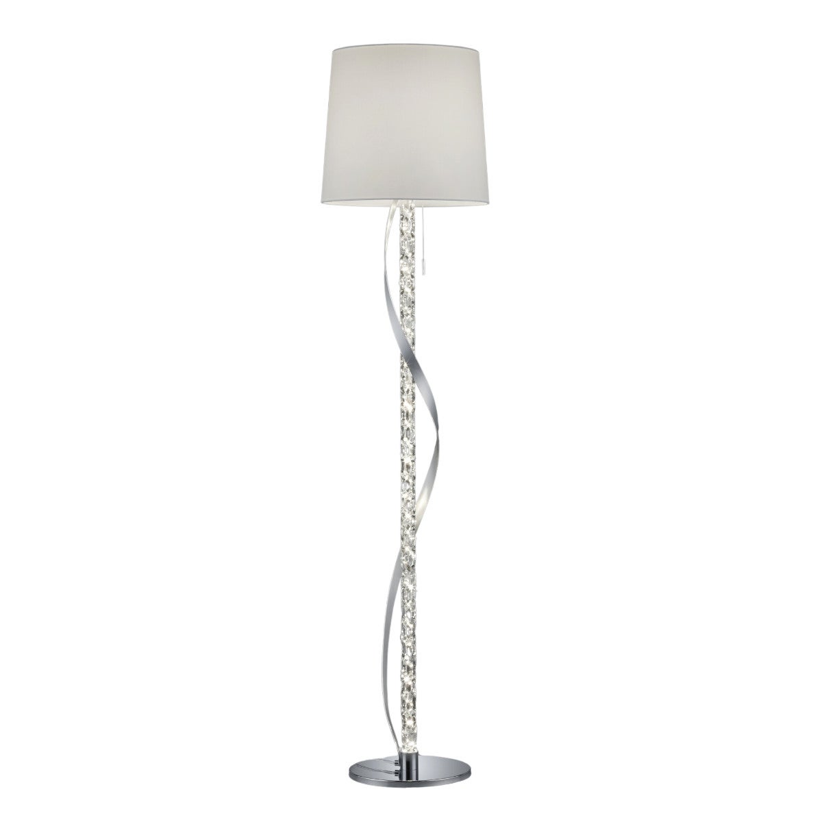 Lampadaire Cannes II Chrome et Blanc TRIO | Leroy Merlin