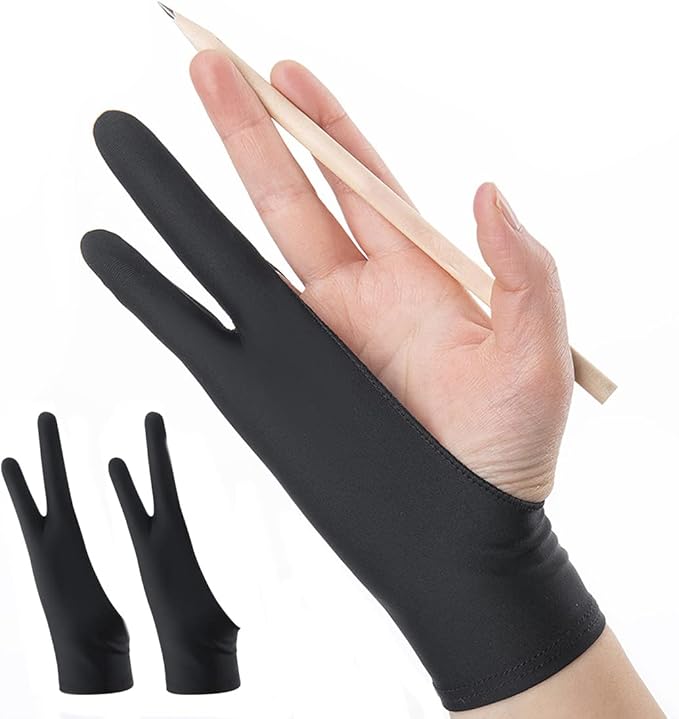 Gants monocouches à deux doigts (taille M) pour tablettes graphiques ...