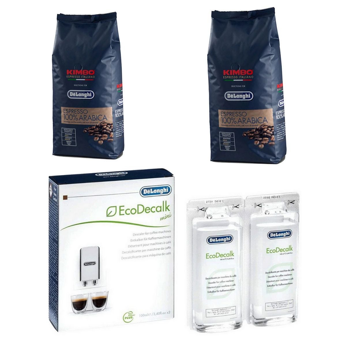 Lot de 2 paquets café en grains KIMBO arabica 1KG et 1 détartrant ...