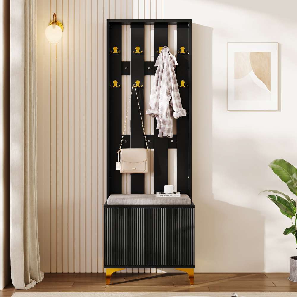 Ensemble de garde-robe moderne avec banc, coussin, portes Push-to-Open ...