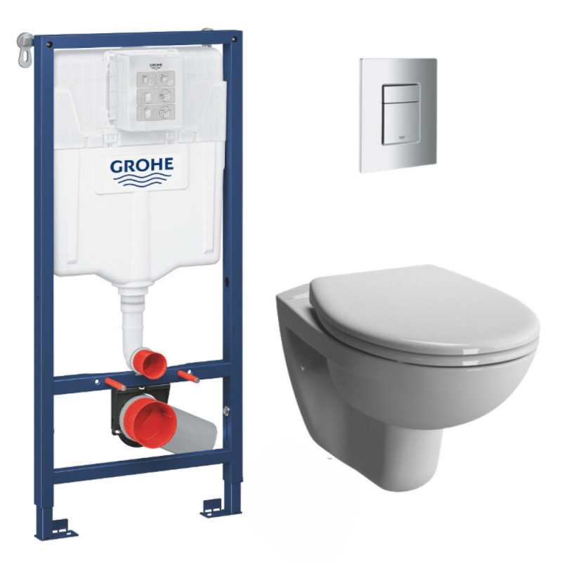 Grohe Pack WC Bâti-support Rapid SL + WC Vitra Normus + Abattant ...