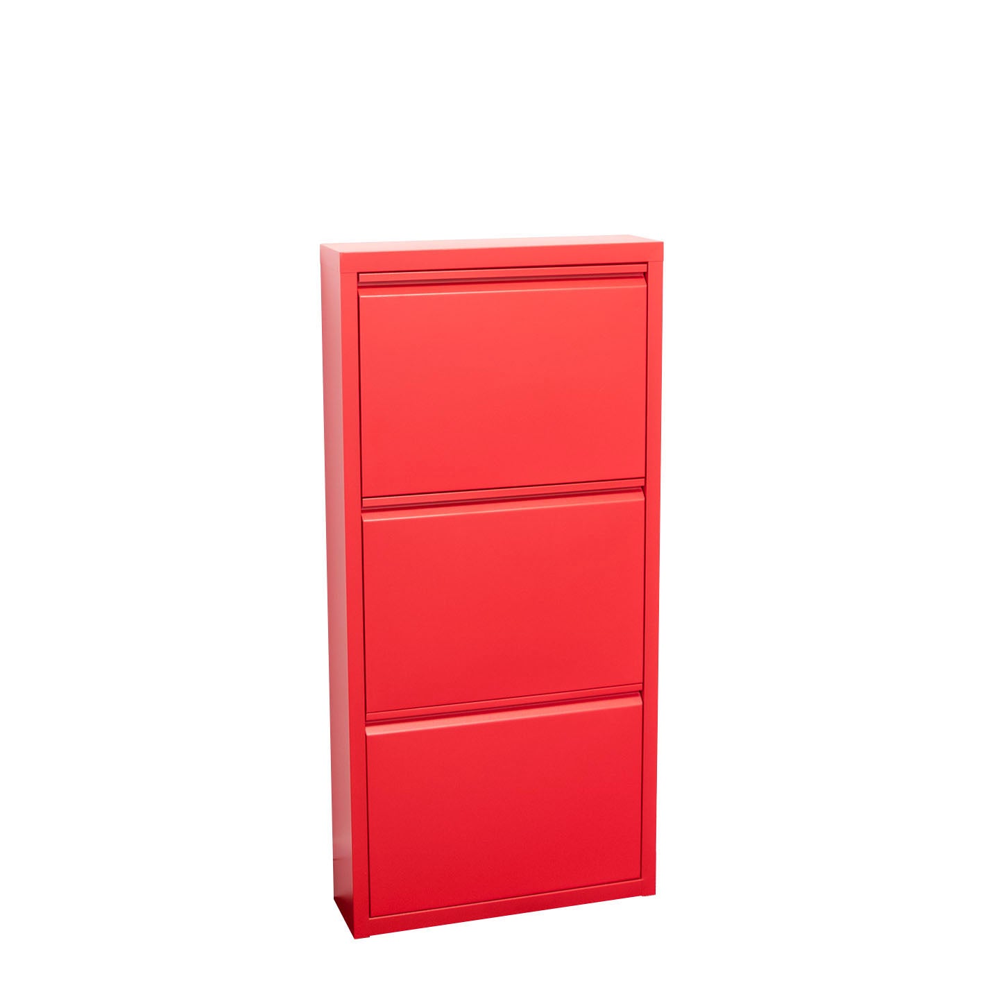 Pisa Armoire à chaussures à 3 rabats/portes en métal, rouge. Livré ...