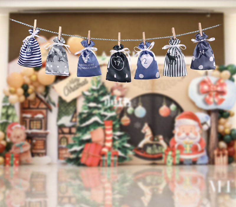 1 ensemble de sacs de noël exquis, Style de noël, sac cadeau suspendu à ...