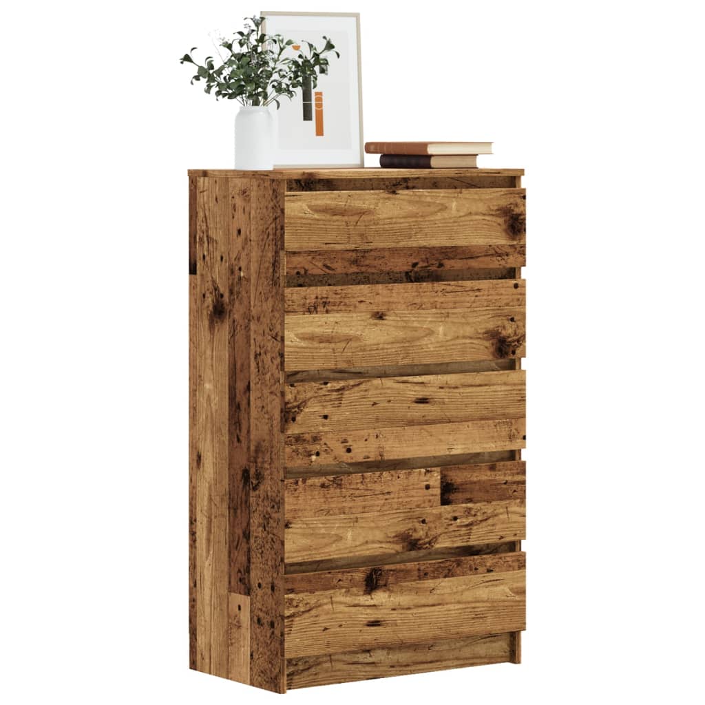 Commode | Armoire de rangement vieux bois 60x36x103 cm bois d ...